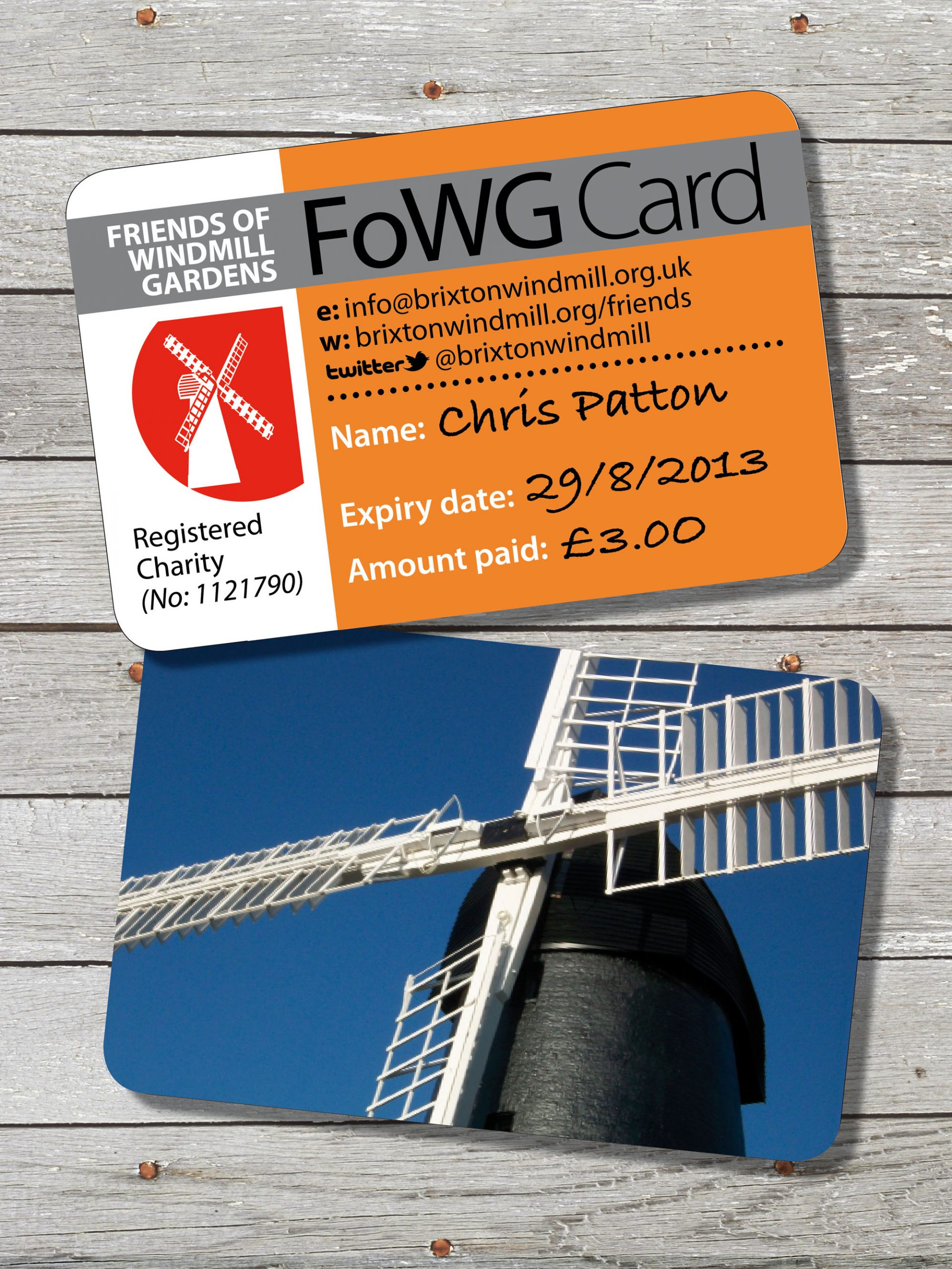 New membership card | Brixton Windmill & Education Centre