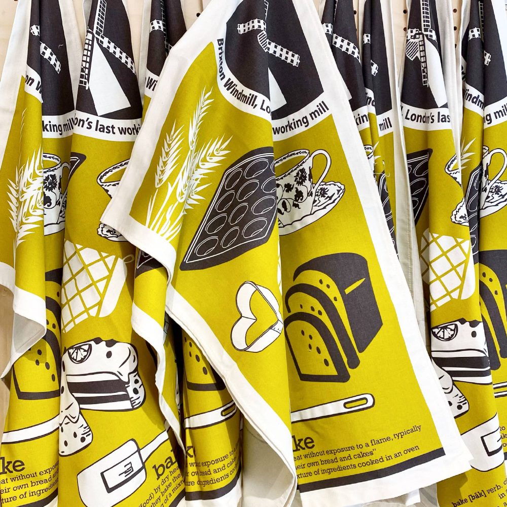 Tea towel, baking illustrations | Brixton Windmill & Education Centre